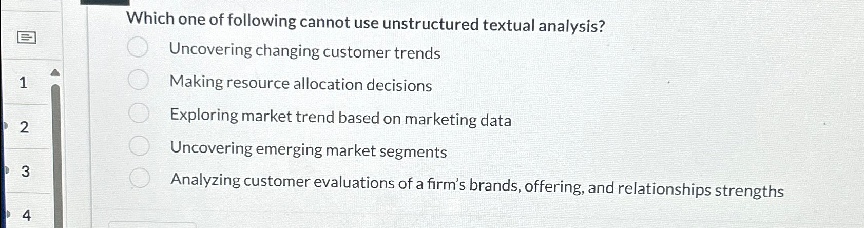 Solved Which one of following cannot use unstructured | Chegg.com
