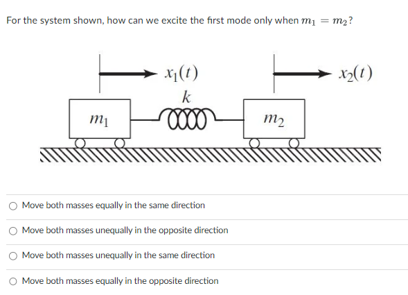 Solved For the system shown, how can we excite the first | Chegg.com
