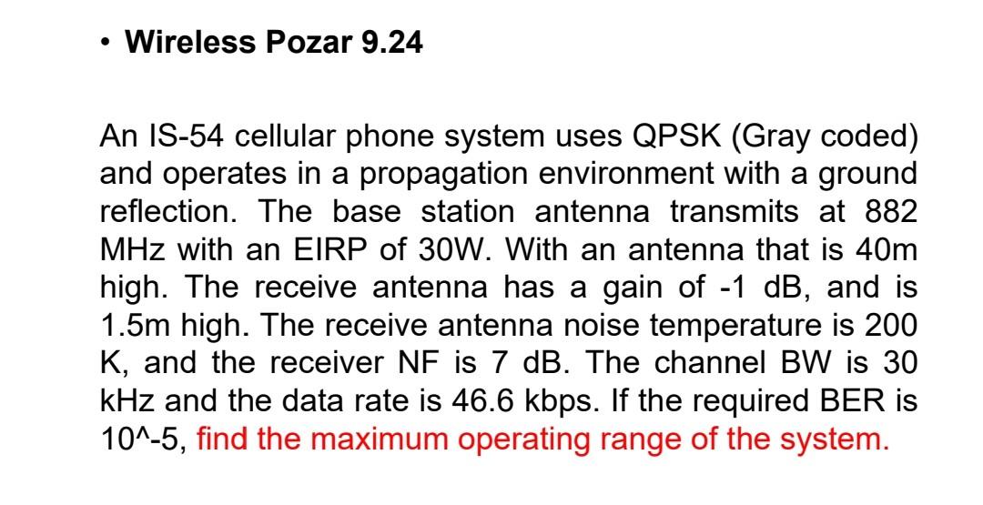 An IS-54 cellular phone system uses QPSK (Gray coded) | Chegg.com