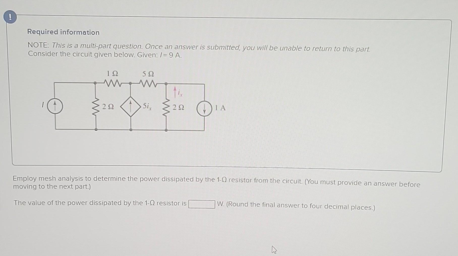 Solved Required information NOTE: This is a multi-part | Chegg.com