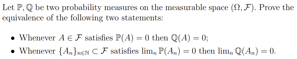 Solved Let P,Q ﻿be two probability measures on the | Chegg.com