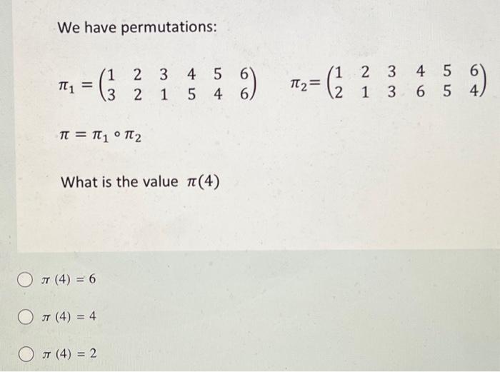 Solved We have permutations: | Chegg.com