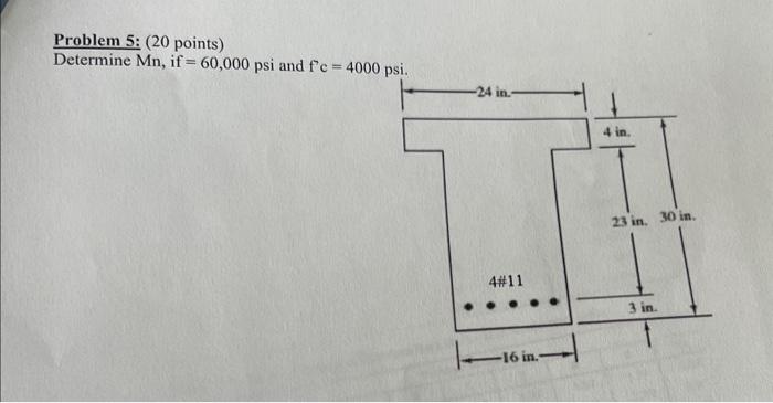 Solved Problem 5: (20 points) Determine Mn, if =60,000psi | Chegg.com