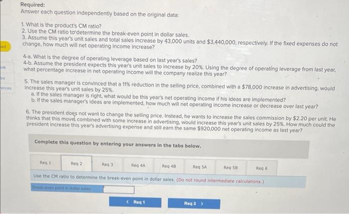 Solved Problem 5-23 (Algo) CVP Applications; Contribution | Chegg.com