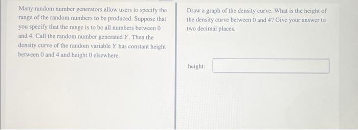 Solved Many random number generators allow users to specify | Chegg.com Solved Many random number generators allow users to specify | Chegg.com