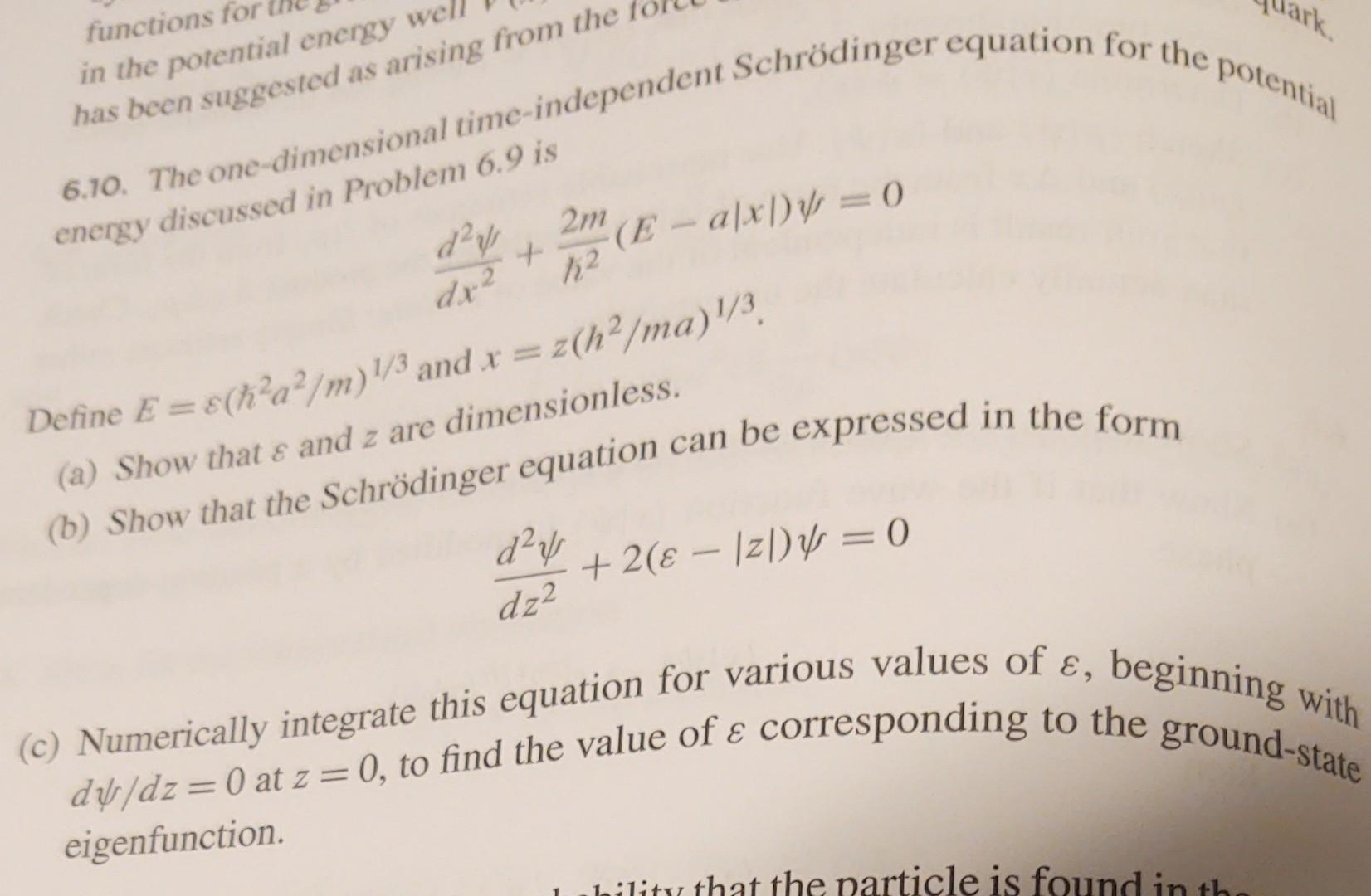Solved lark, functions for in the potential energy well | Chegg.com