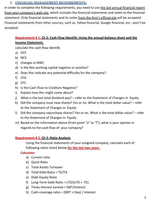 2. FINANCIAL MANAGEMENT REQUIREMENTS: In order to | Chegg.com
