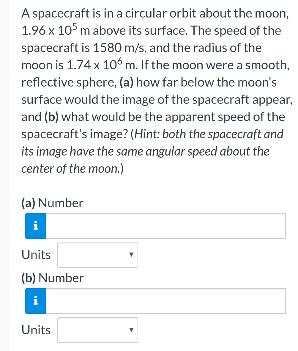 Solved A spacecraft is in a circular orbit about the moon, | Chegg.com