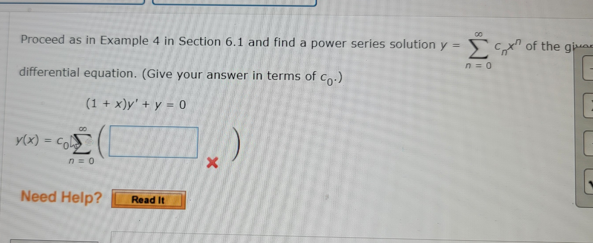 Solved Proceed as in Example 4 ﻿in Section 6.1 ﻿and find a | Chegg.com
