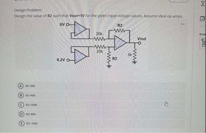 Solved Design Problem: Design the value of R2 such that | Chegg.com