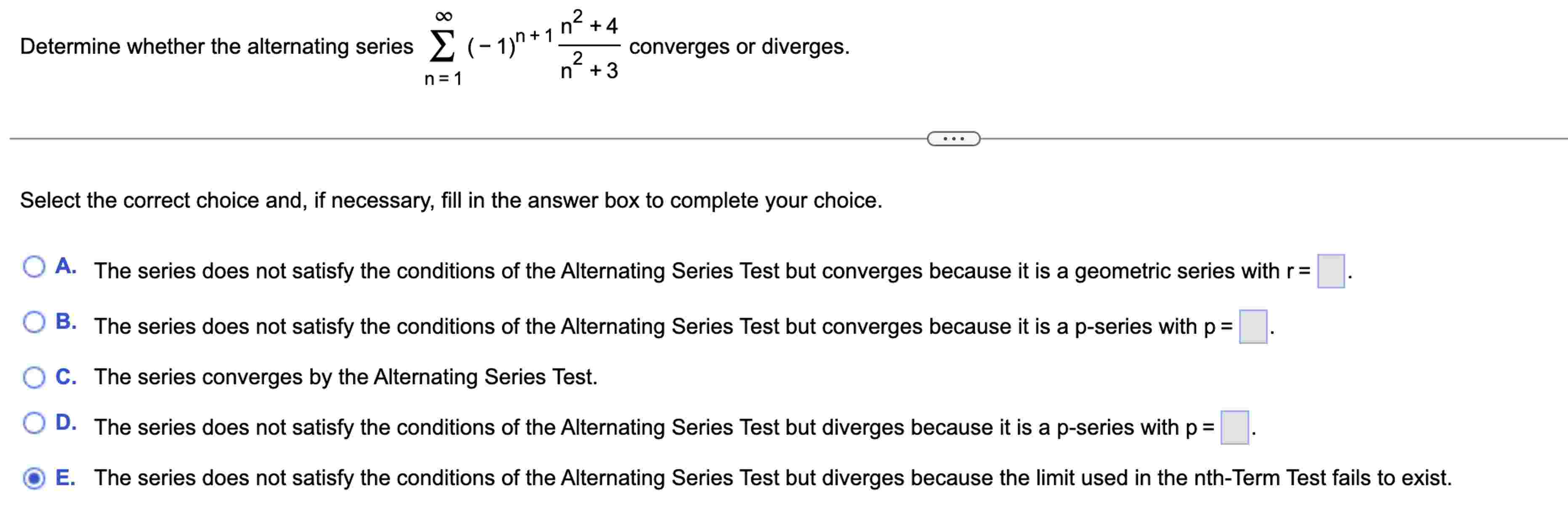 Solved Determine whether the alternating series | Chegg.com