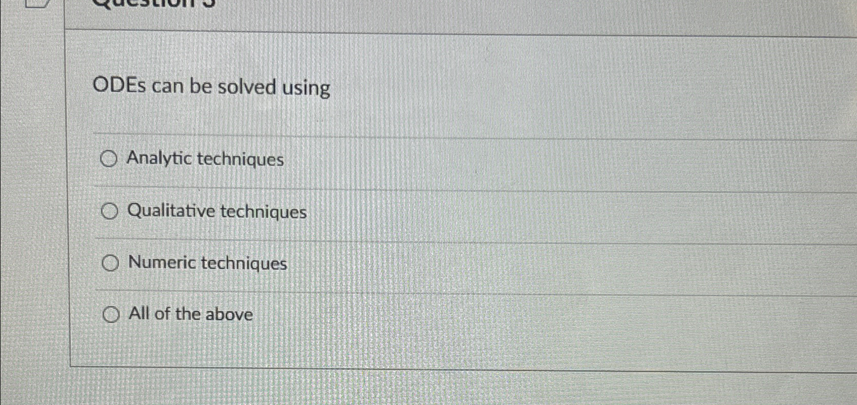 Solved ODEs can be solved usingAnalytic | Chegg.com