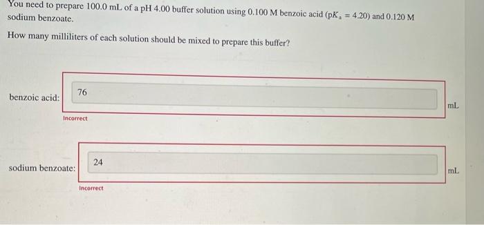 Solved You need to prepare 100.0 mL of a pH 4.00 buffer | Chegg.com