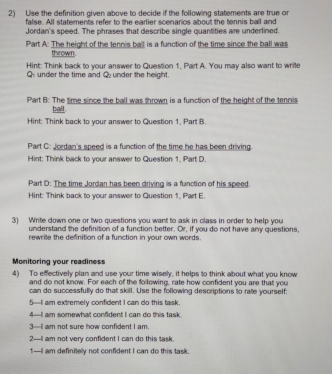 Solved scenario 1: height and after t seconds scenario | Chegg.com