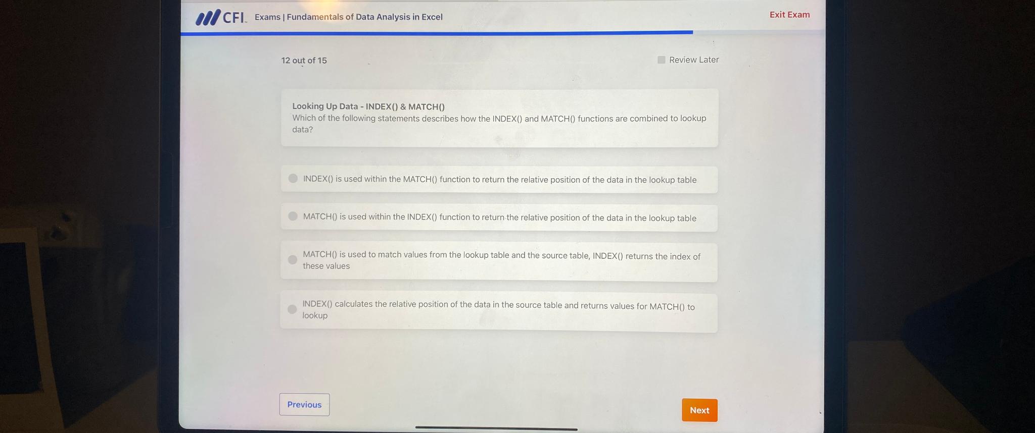 Solved Exams | ﻿Fundamentals of Data Analysis in ExcelExit | Chegg.com