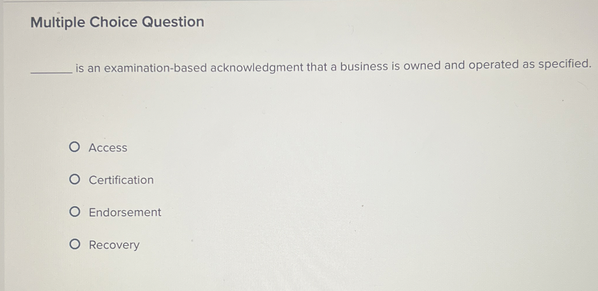 Solved Multiple Choice Question ﻿is an examination-based | Chegg.com