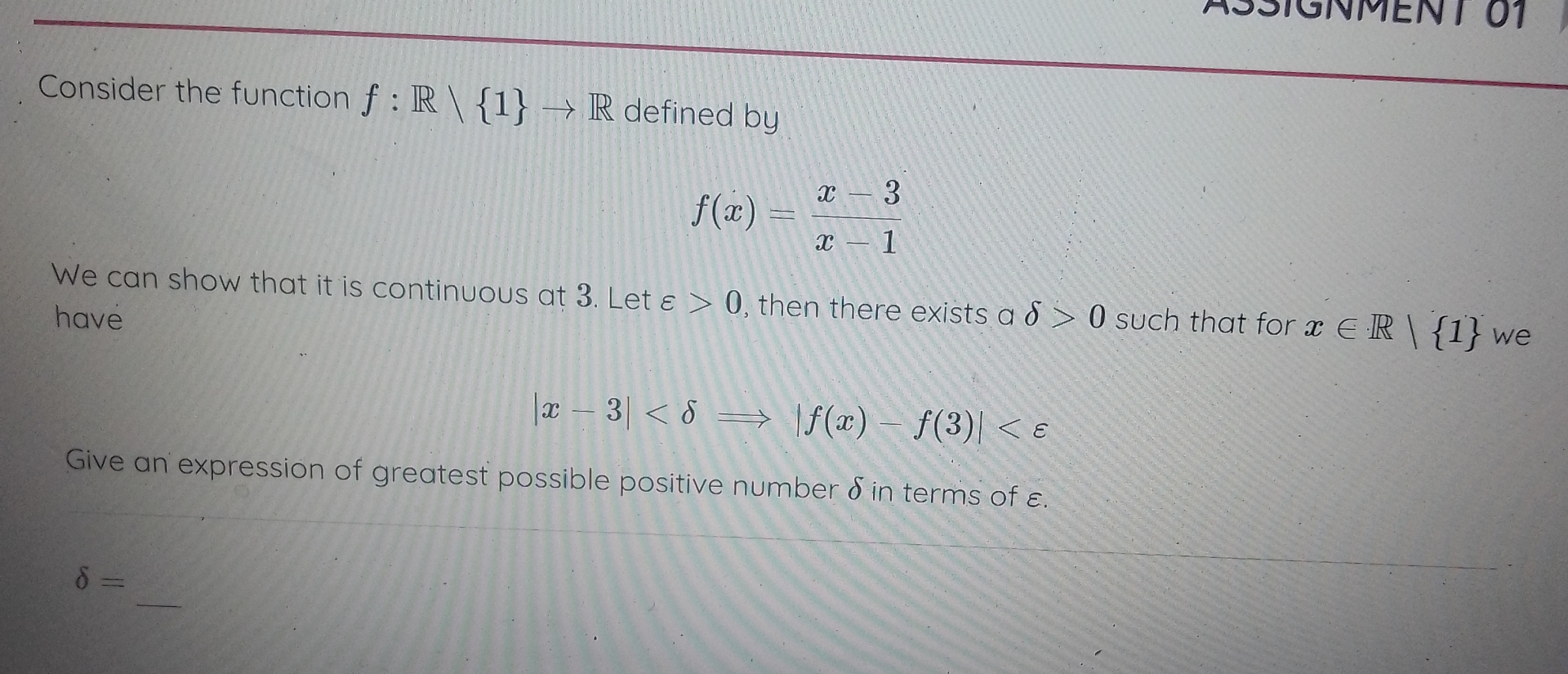 Solved Consider the function f:R??{1}→R ﻿defined | Chegg.com