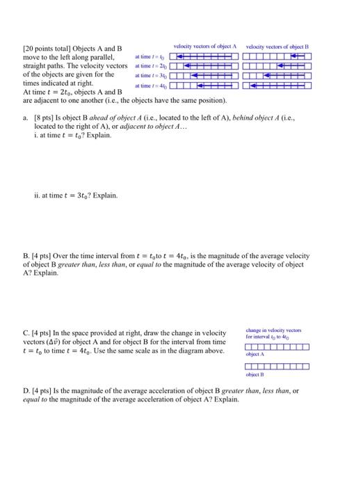 Solved [20 points total] Objects A and B move to the left | Chegg.com