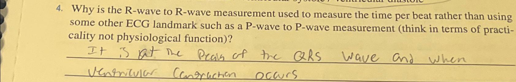 Solved Why is the R-wave to R-wave measurement used to | Chegg.com
