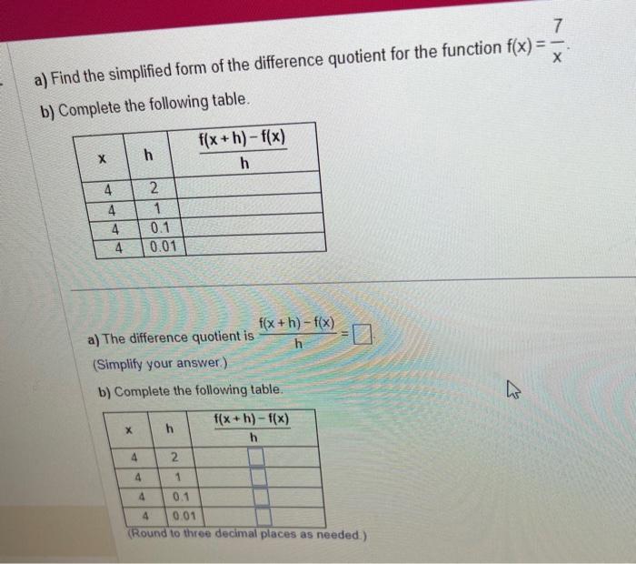 Solved a) Find the simplified form of the difference | Chegg.com