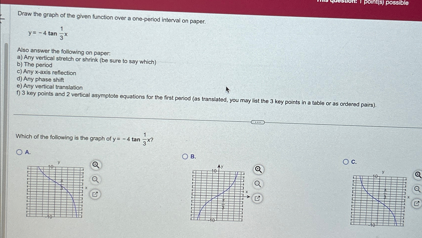 Solved Draw the graph of the given function over a | Chegg.com