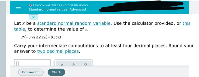 Solved O RANDOM VARIABLES AND DISTRIBUTIONS Standard normal | Chegg.com