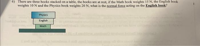Solved 6) There are three books stacked on a table, the | Chegg.com
