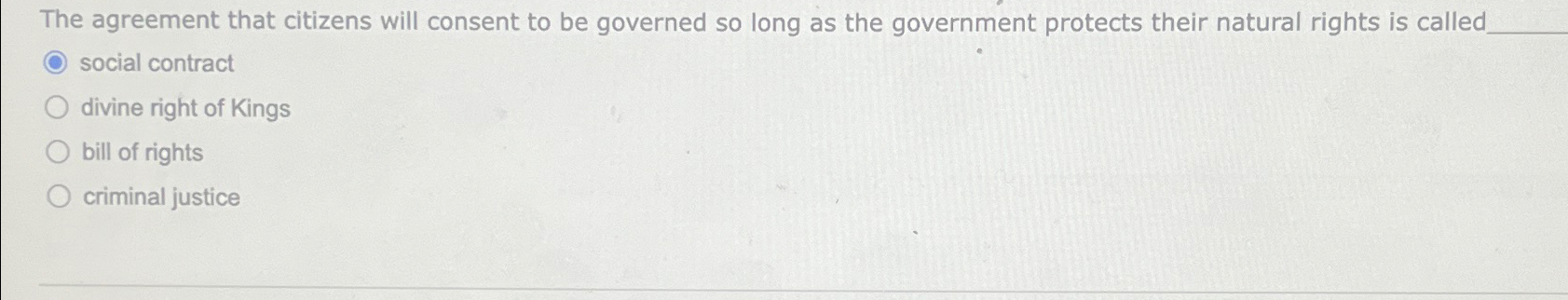 Solved The agreement that citizens will consent to be | Chegg.com