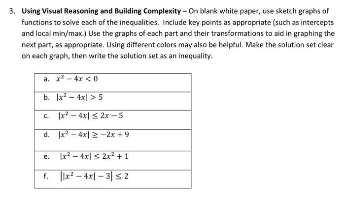 Solved 3. Using Visual Reasoning and Building Complexity - | Chegg.com