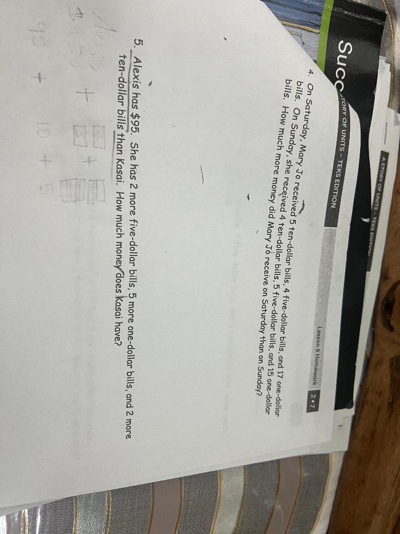 Solved On Saturday, Mary Jo received 5 ﻿ten-dollar bills, 4 | Chegg.com