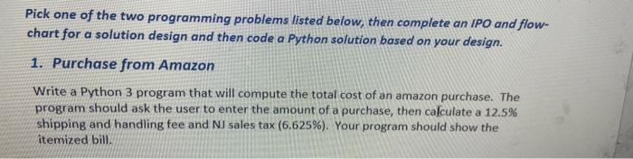 Solved Pick one of the two programming problems listed | Chegg.com