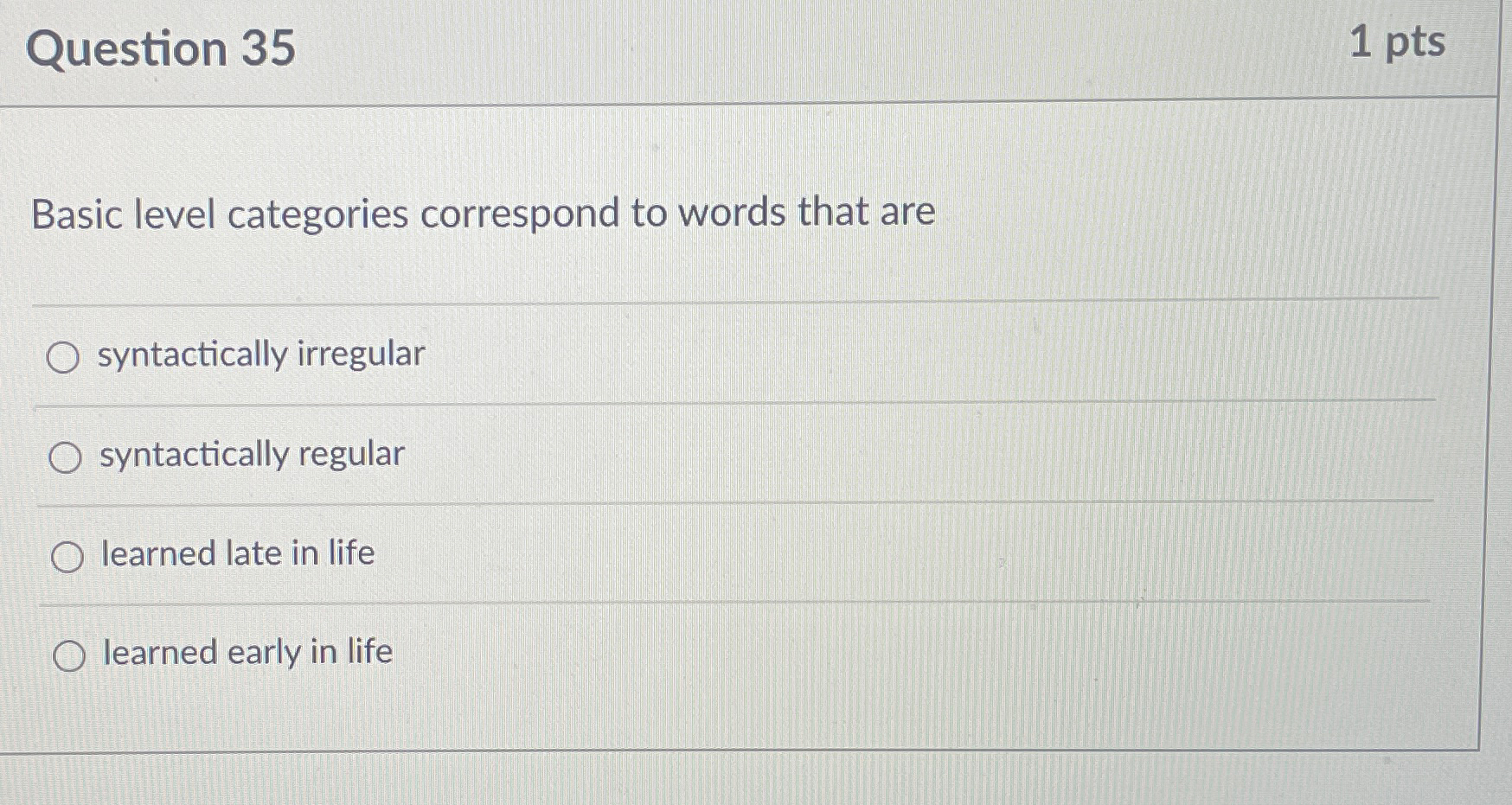 Solved Question 351ptsBasic level categories correspond to | Chegg.com