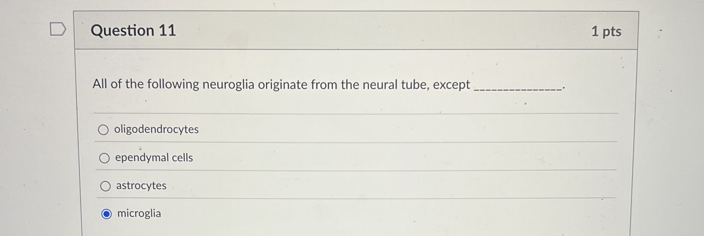 Solved Question 111 ptsAll of the following neuroglia | Chegg.com Solved Question 111 ptsAll of the following neuroglia | Chegg.com