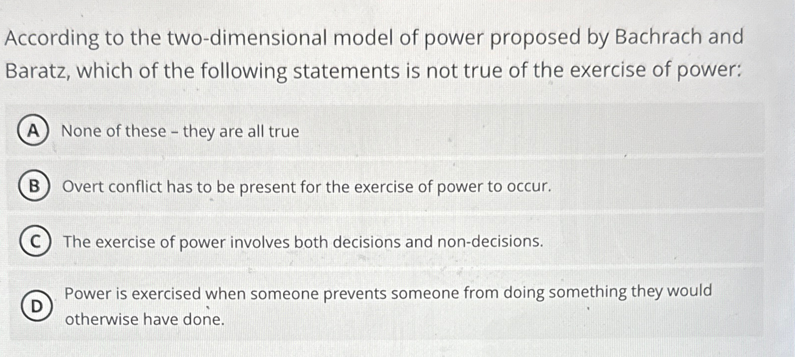 Solved According to the two-dimensional model of power | Chegg.com