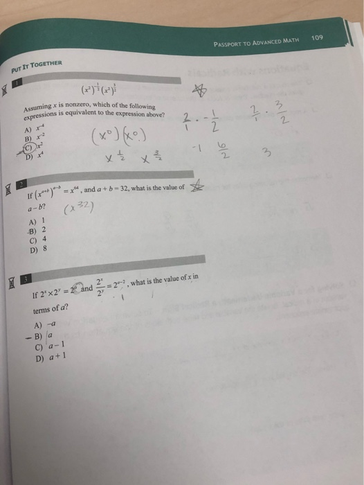 Solved 109 PASSPORT TO ADVANCED MATH PUT IT TOGETHER which | Chegg.com