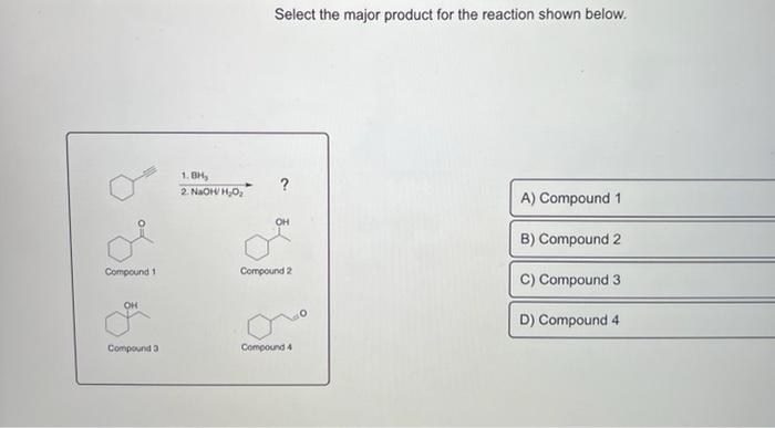 Solved Compound 1 OH Compound 3 1.BH, 2. NaOH/ H₂O₂ Select | Chegg.com