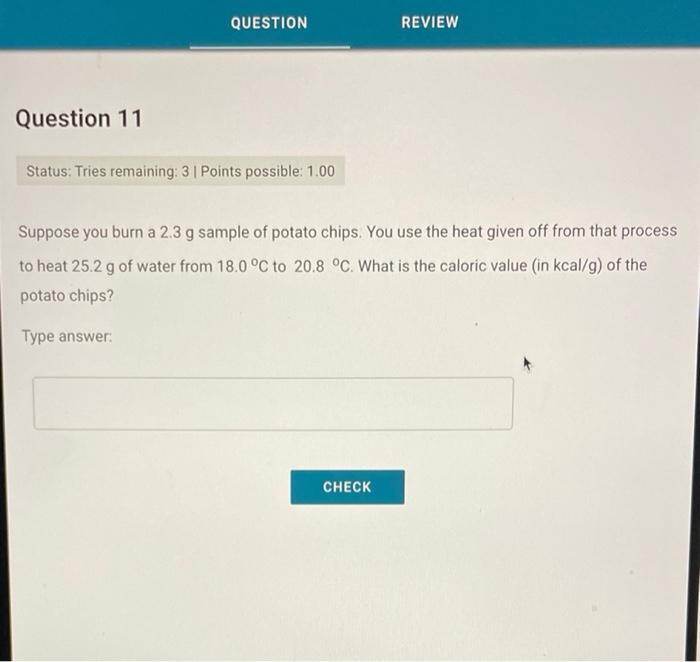 Solved QUESTION REVIEW Question 11 Status: Tries remaining: | Chegg.com
