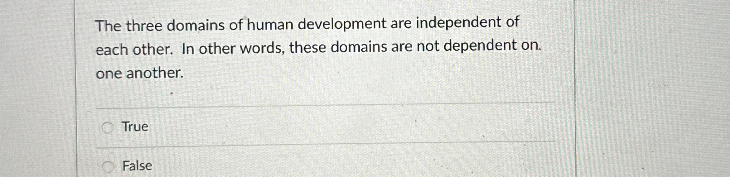 Solved The three domains of human development are | Chegg.com