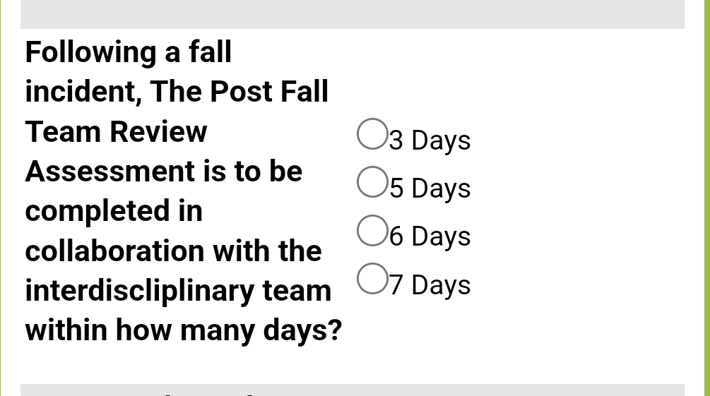 Solved Following a fall incident, The Post Fall Team Review | Chegg.com