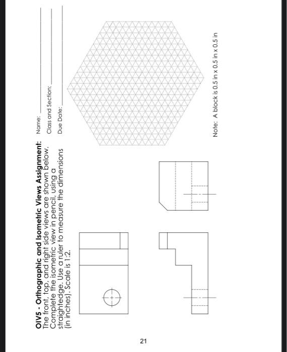 Solved 21 OIV5 - Orthographic and Isometric Views | Chegg.com