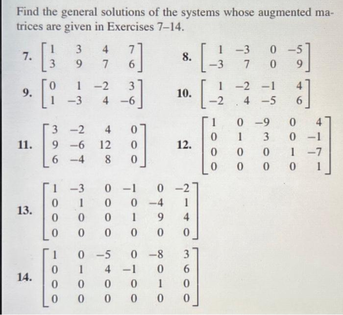 Solved Find the general solutions of the systems whose | Chegg.com