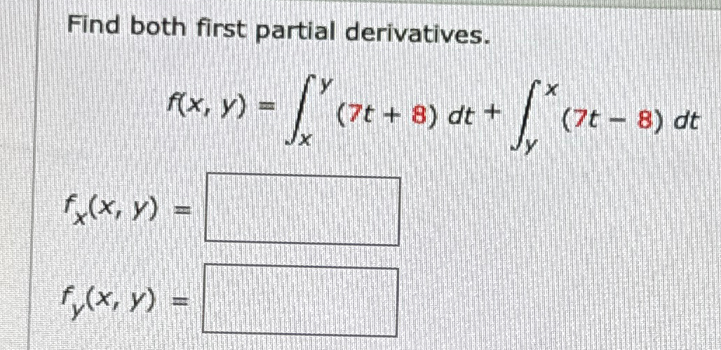Solved Find both first partial | Chegg.com