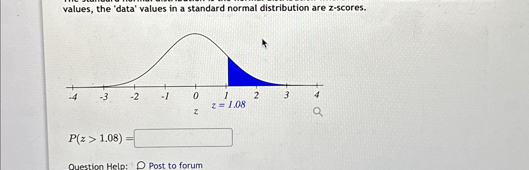 Solved values, the 'data' values in a standard normal | Chegg.com