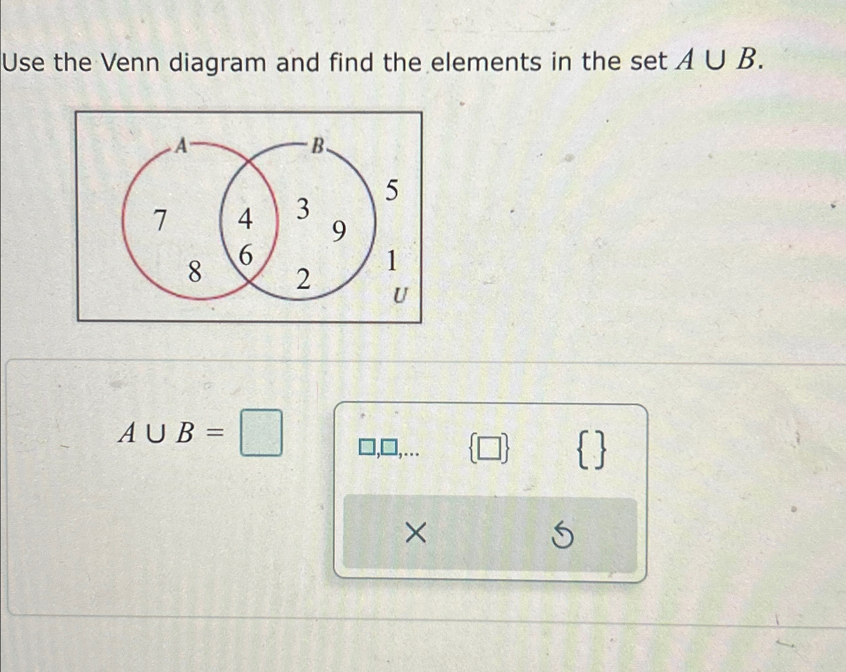 Solved Use the Venn diagram and find the elements in the set | Chegg.com