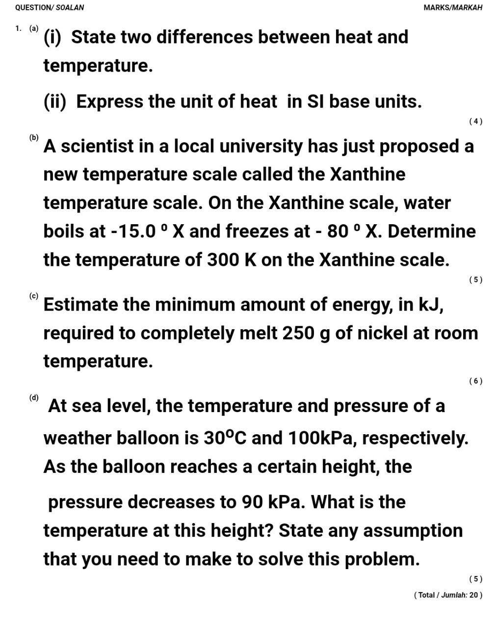 Solved 1. (a) (i) State two differences between heat and | Chegg.com
