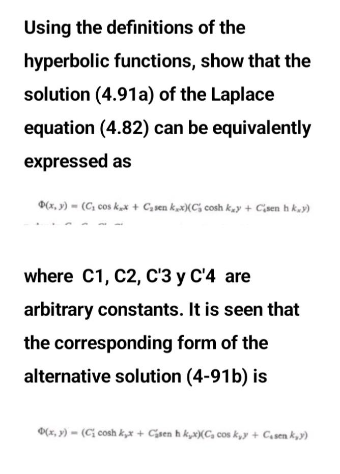 Solved Using the definitions of the hyperbolic functions, | Chegg.com