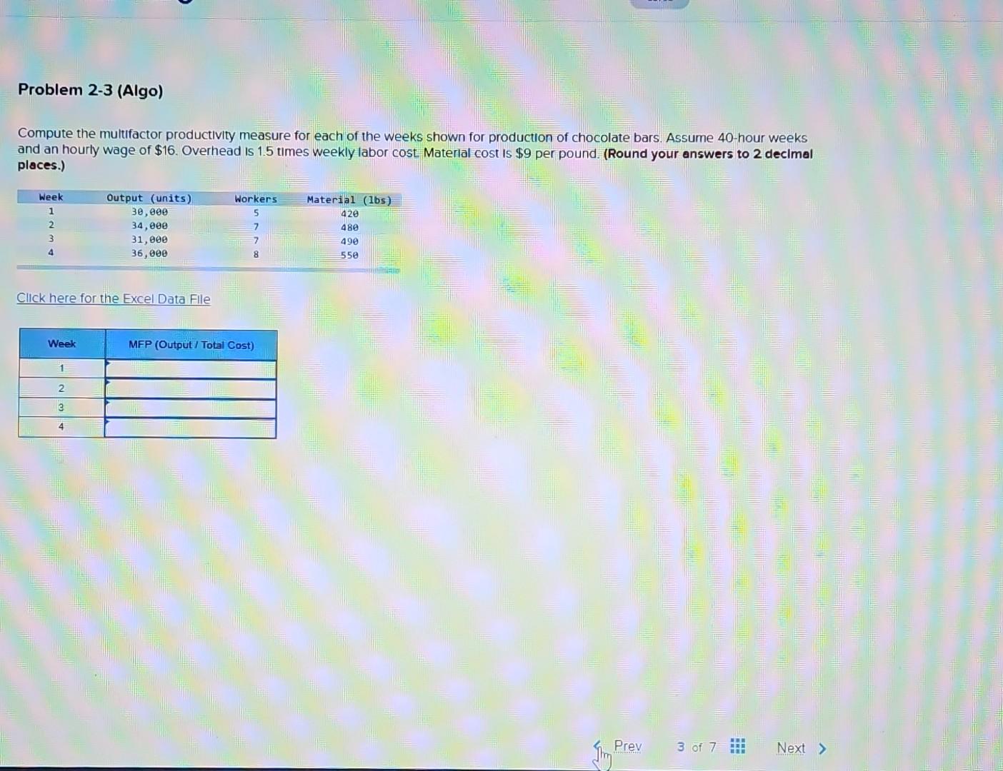 Solved Compute the multifactor productivity measure for each | Chegg.com