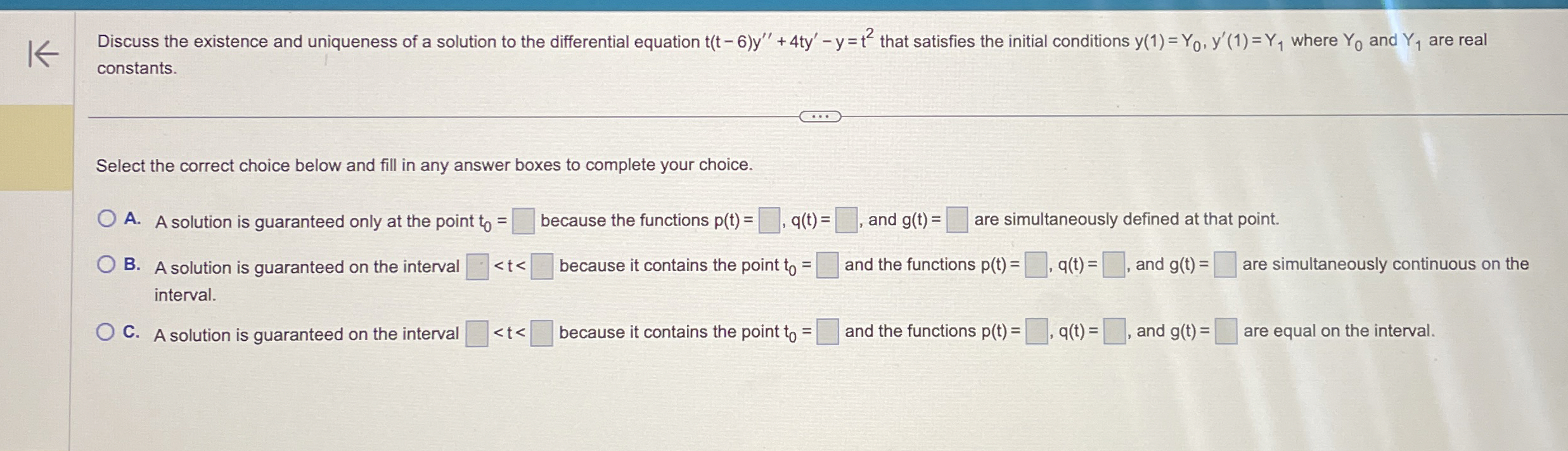 Solved Discuss the existence and uniqueness of a solution to | Chegg.com
