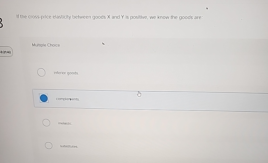 Solved If the cross-price elasticity between goods x ﻿and Y | Chegg.com