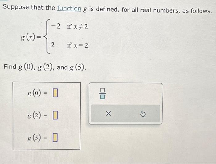 Solved Suppose that the function g is defined, for all real | Chegg.com